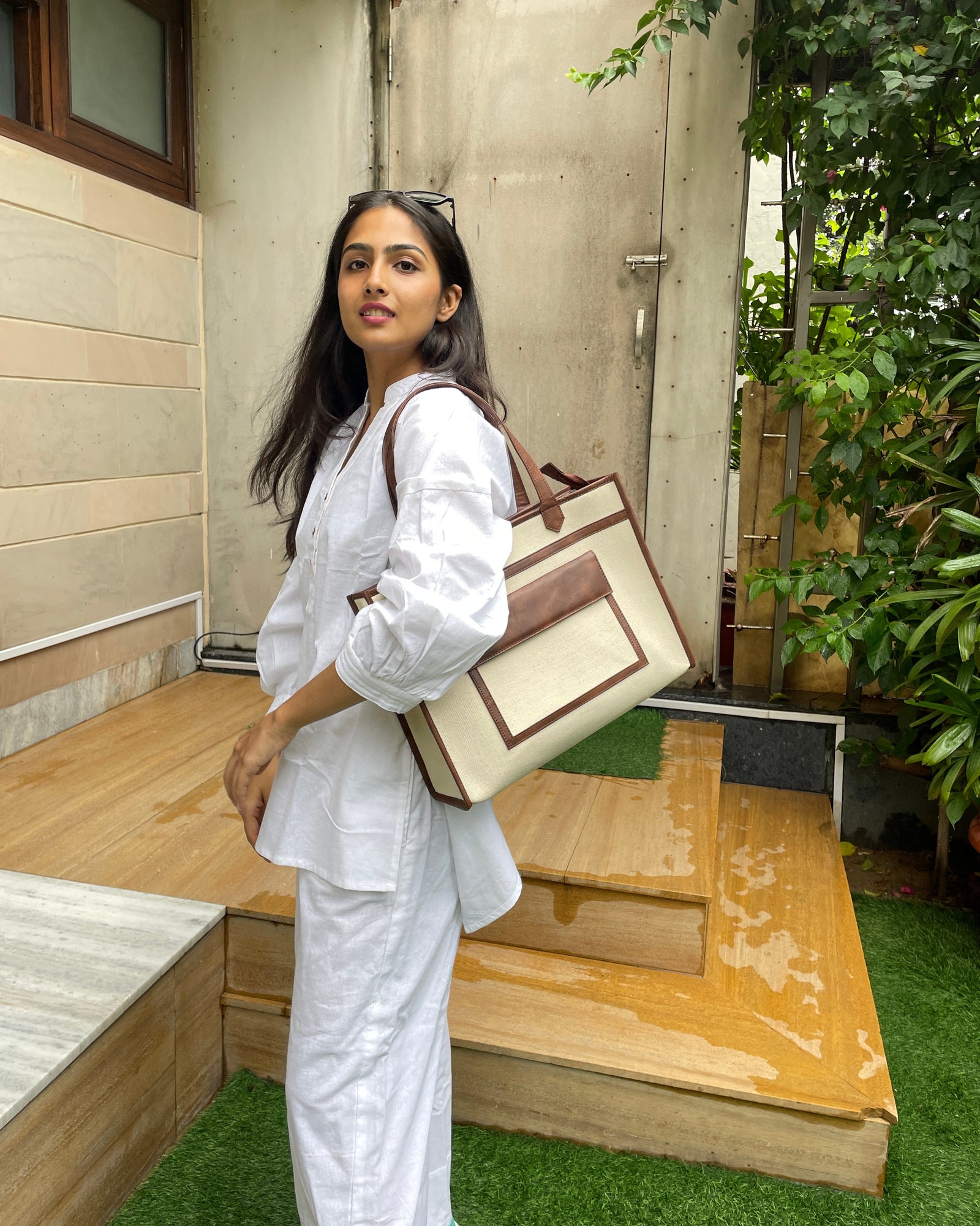 ACE TOTE BAG | MEDIUM | BROWN & BEIGE – HUES STUDIO